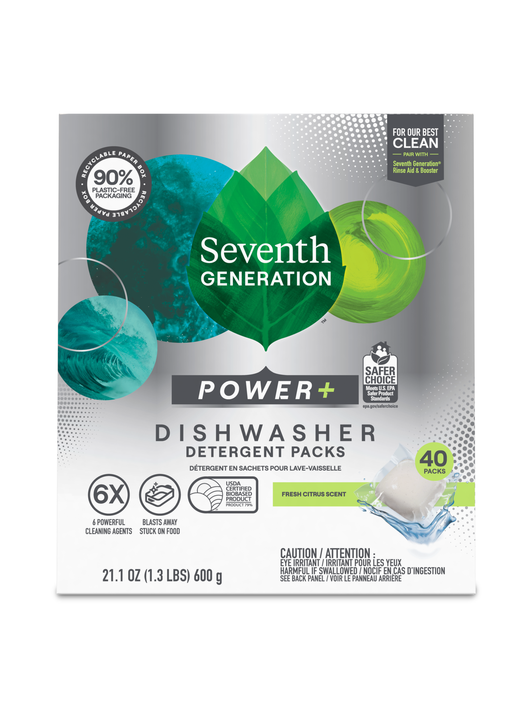 [Power+™ Dishwasher Detergent Packs - Fresh Citrus] | Seventh Generation