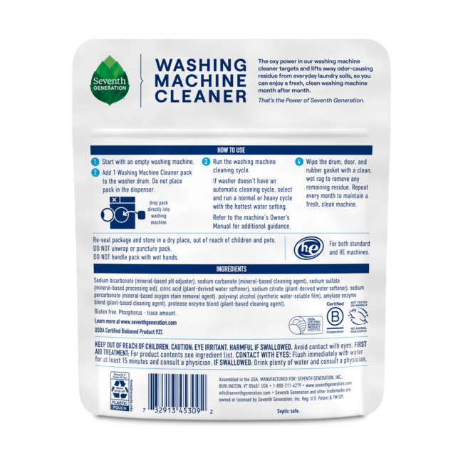 Washing Machine Cleaner - Fragrance Free | Seventh Generation