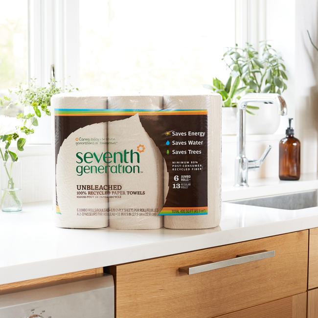 100% Recycled Paper Towels, Unbleached | Seventh Generation